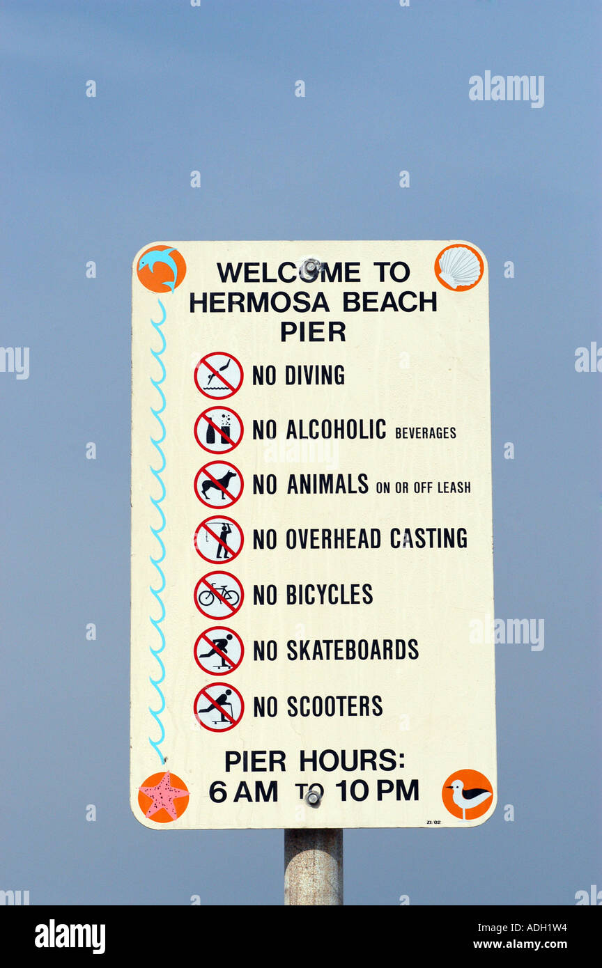 Sign Hermosa Beach Los angeles California Stock Photo - Alamy