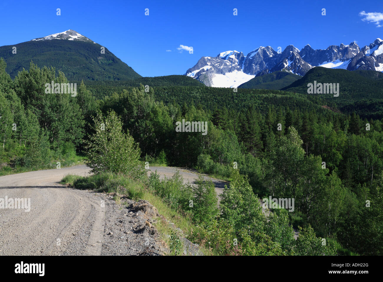 The Seven Sisters mountain range from the Kitwanga backroad to ...