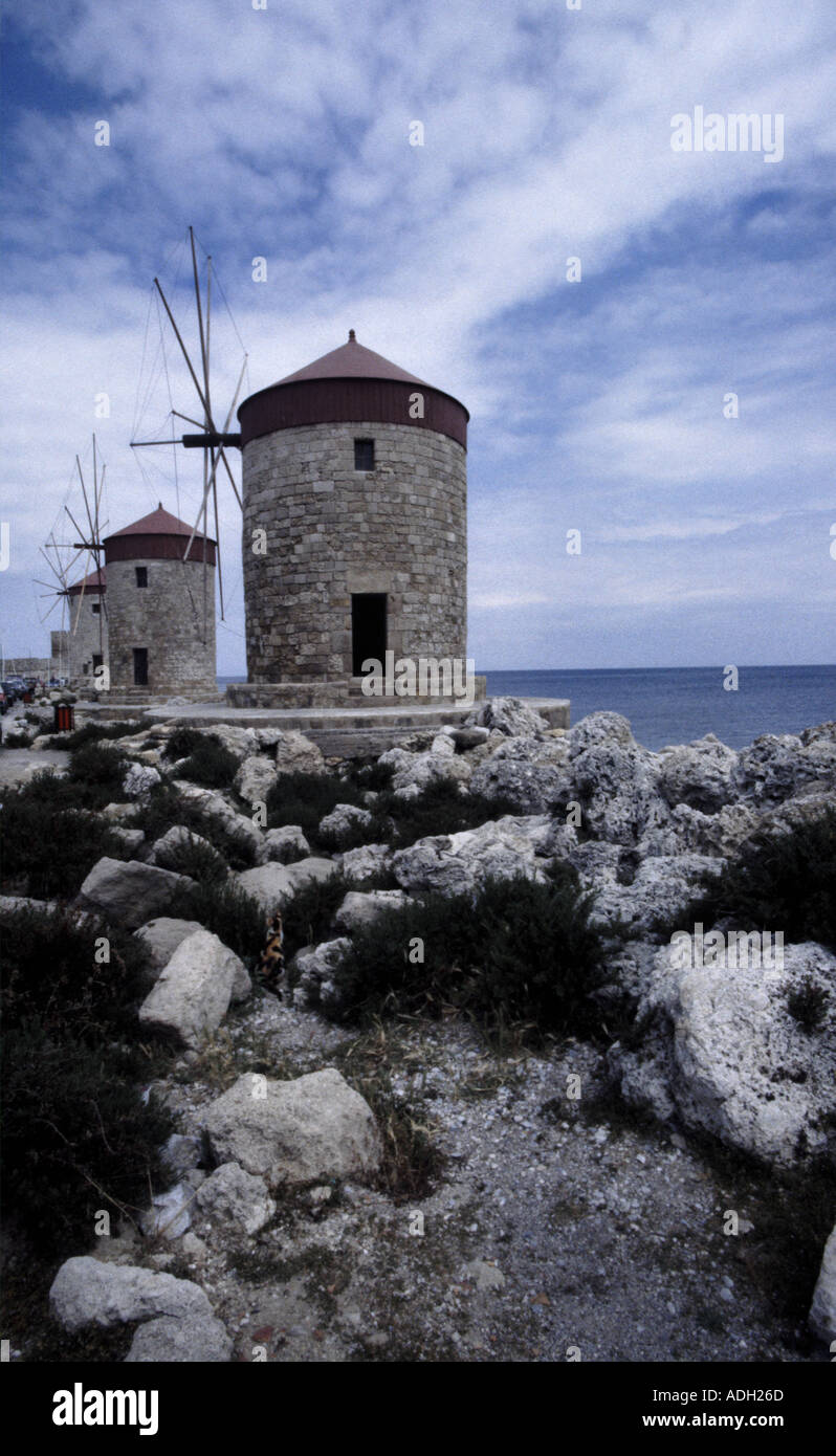 WAITING FOR A WIND windmills in rhodes town rhodes greek isles THIS IS ...