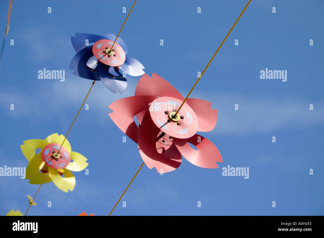 folded star wheel thing that spins when blown by the wind Stock Photo ...