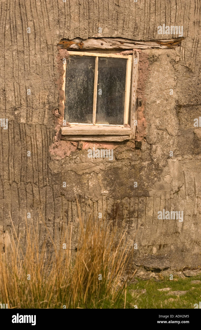 Window in the traditional house in Lewis, Outer Hebrides, Scotland, UK ...