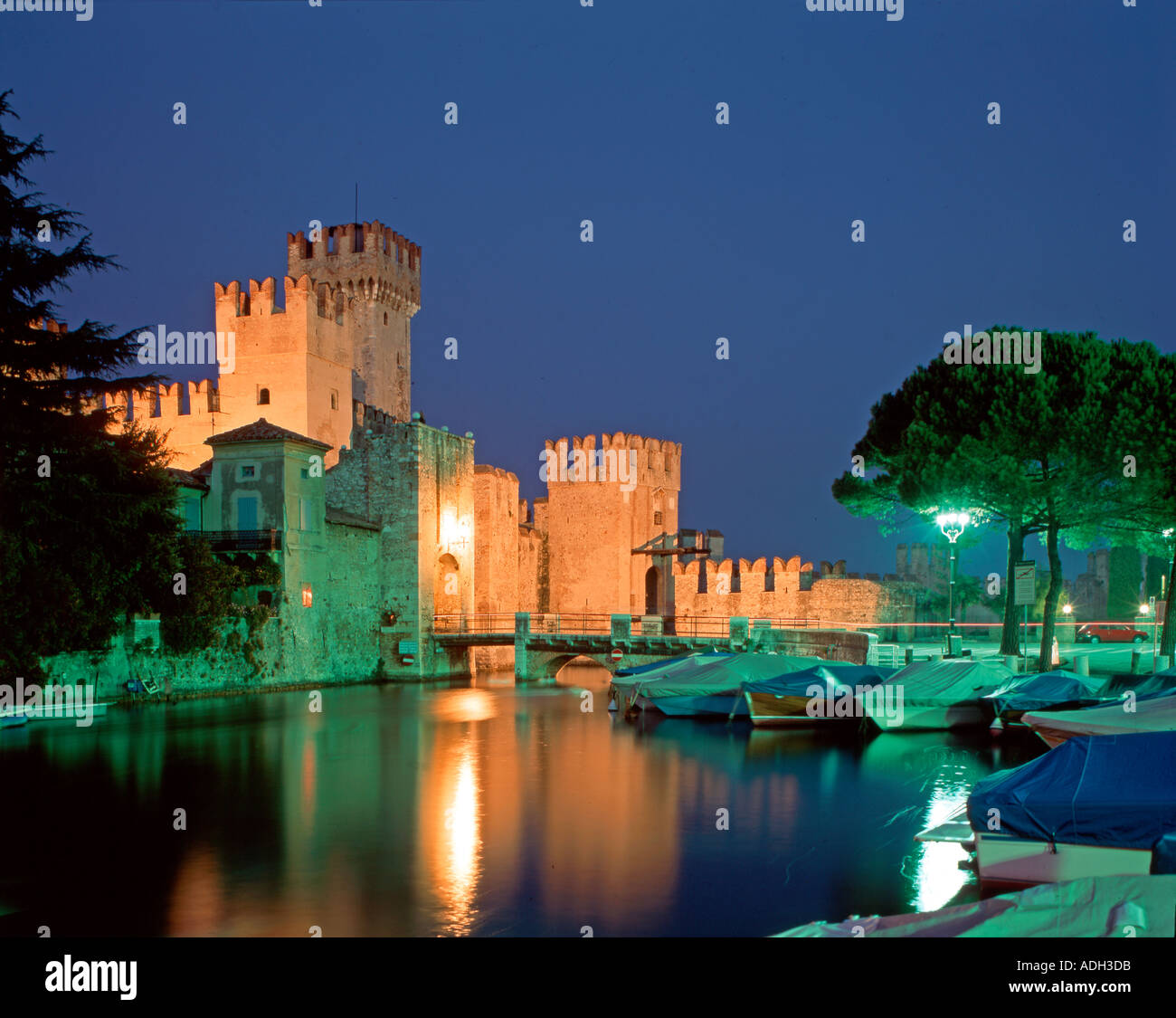 Italy Gardasee Scaliger burg founded 1250 castle Stock Photo - Alamy