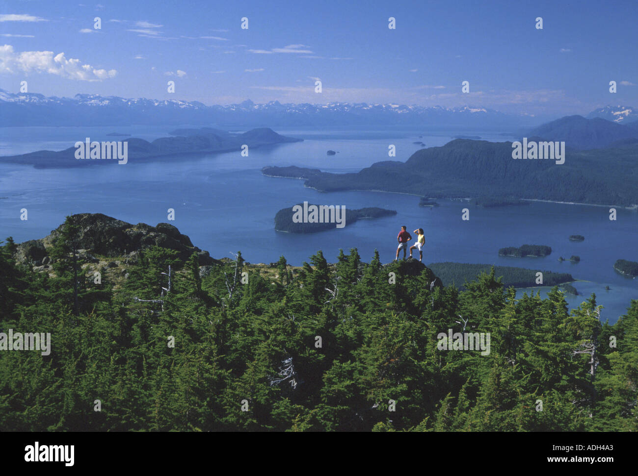 Hikers Inside Passage Douglas Isl Juneau SE Alaska Stock Photo - Alamy
