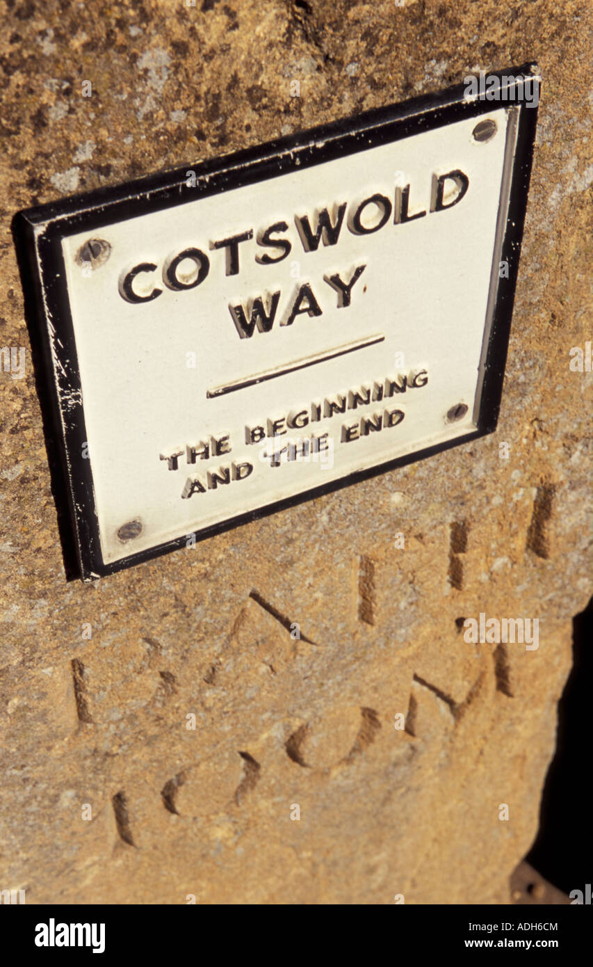 Cotswold Way sign at the beginning and the end of the Cotswold Way at ...
