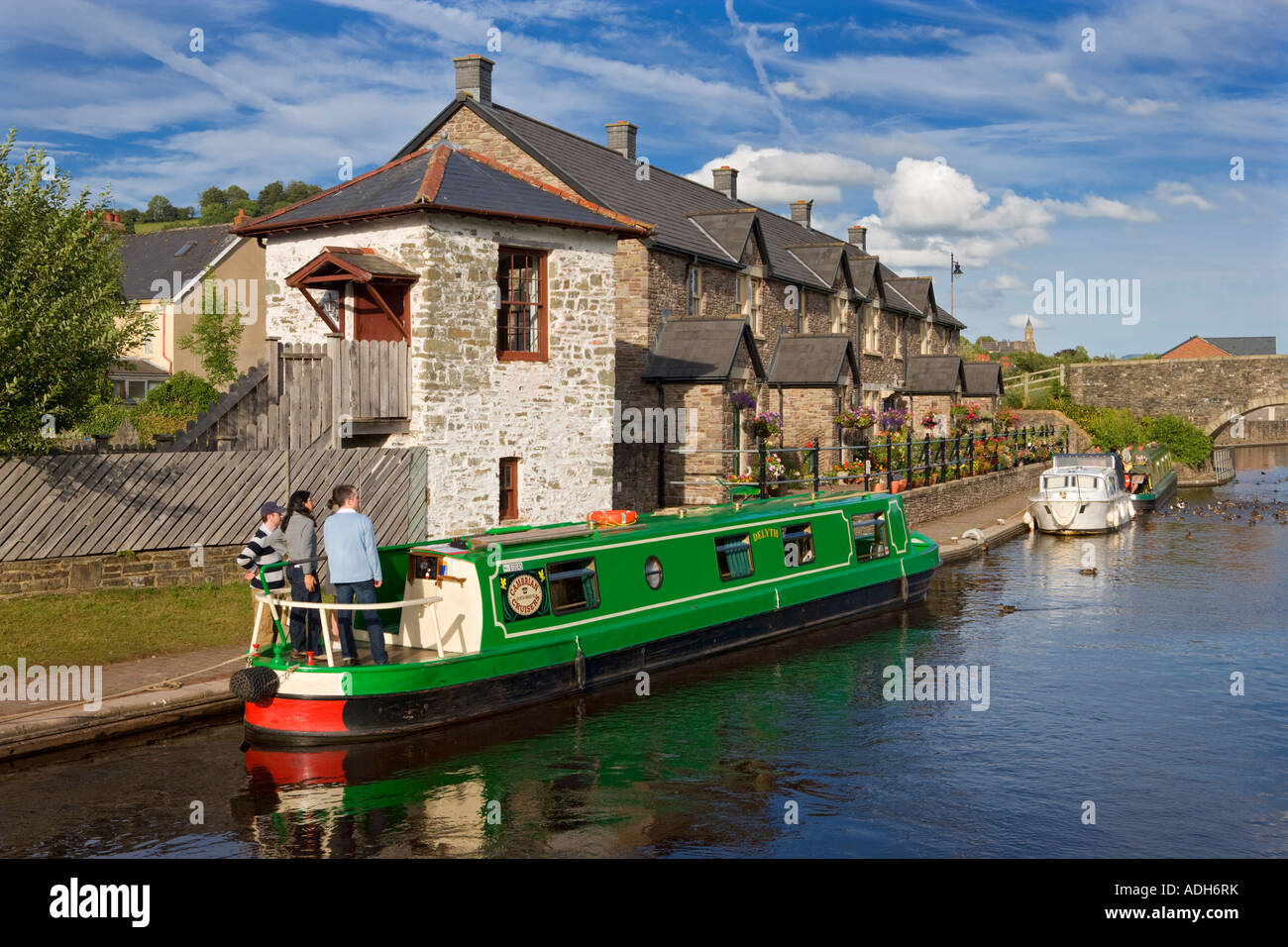 Canal Boats At The Canal Basin At Brecon High Resolution Stock ...
