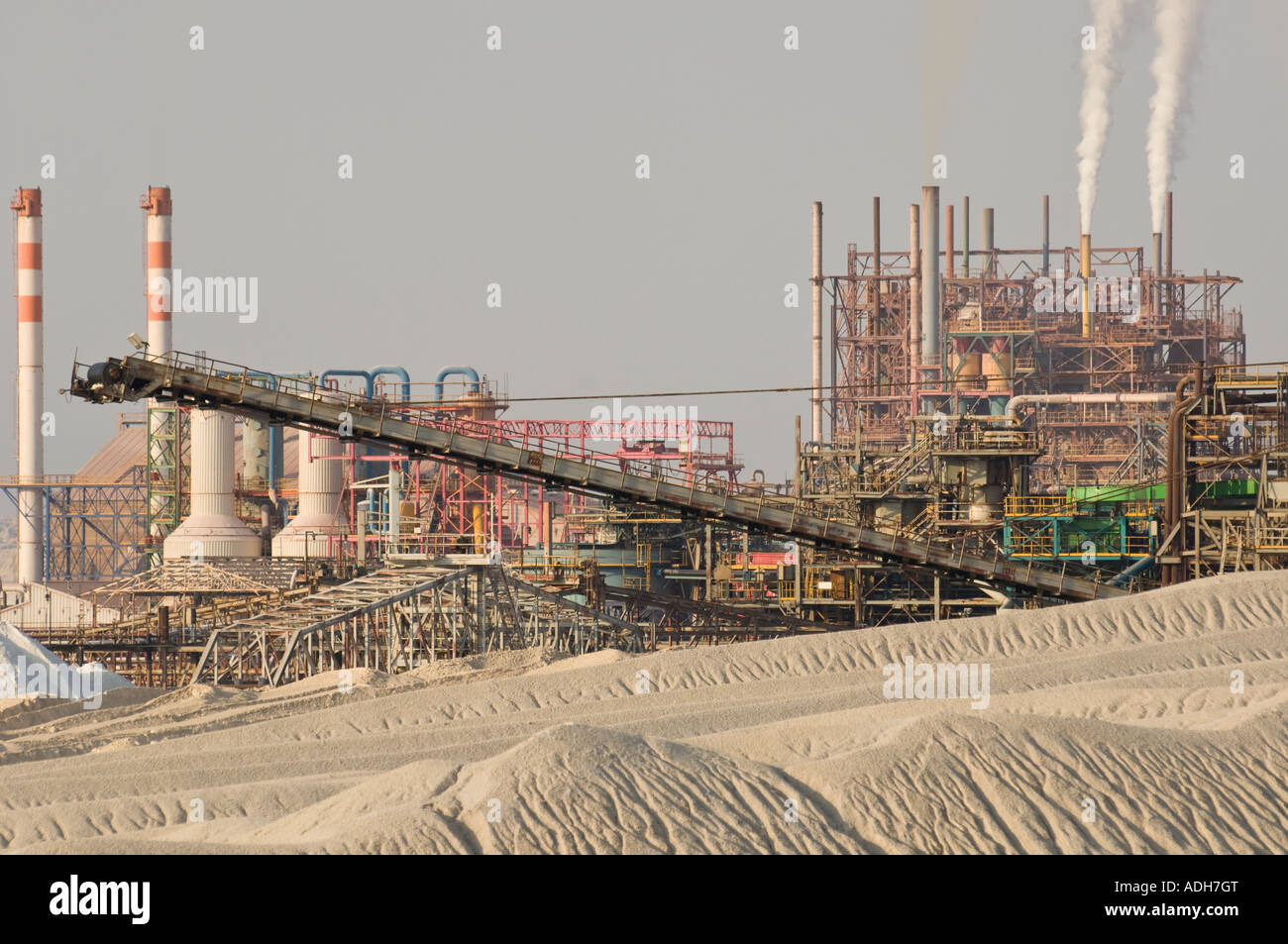 Israel Dead Sea area Industry Dead Sea Works Phosphates plant chimneys ...