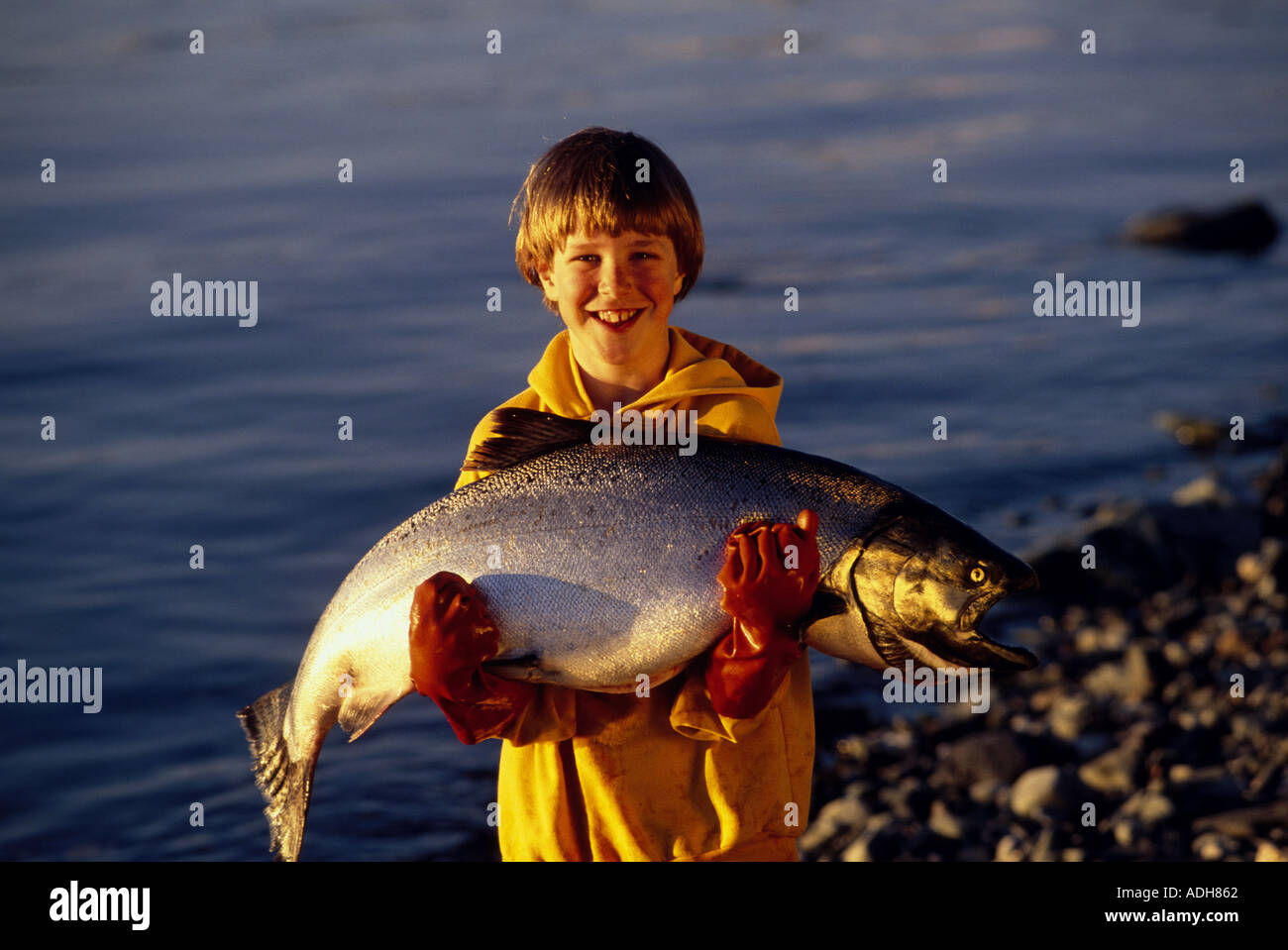 Child king salmon fishing hi-res stock photography and images - Alamy