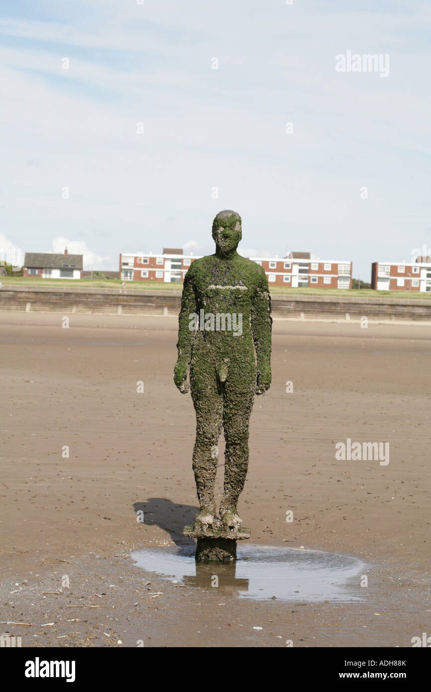 Anthony Gormley Another Place a series of figure sculptures on the ...