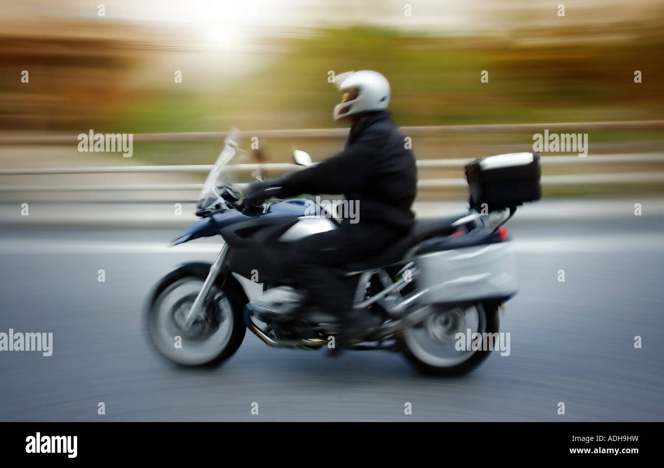 motorbike rider in high speed Stock Photo - Alamy