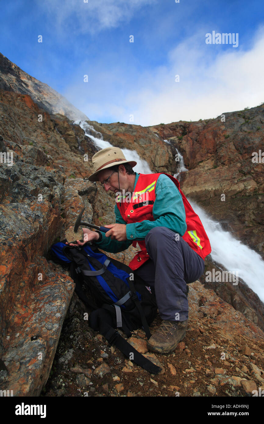 Geologist doing field work Hudson Bay mountain Smithers British ...
