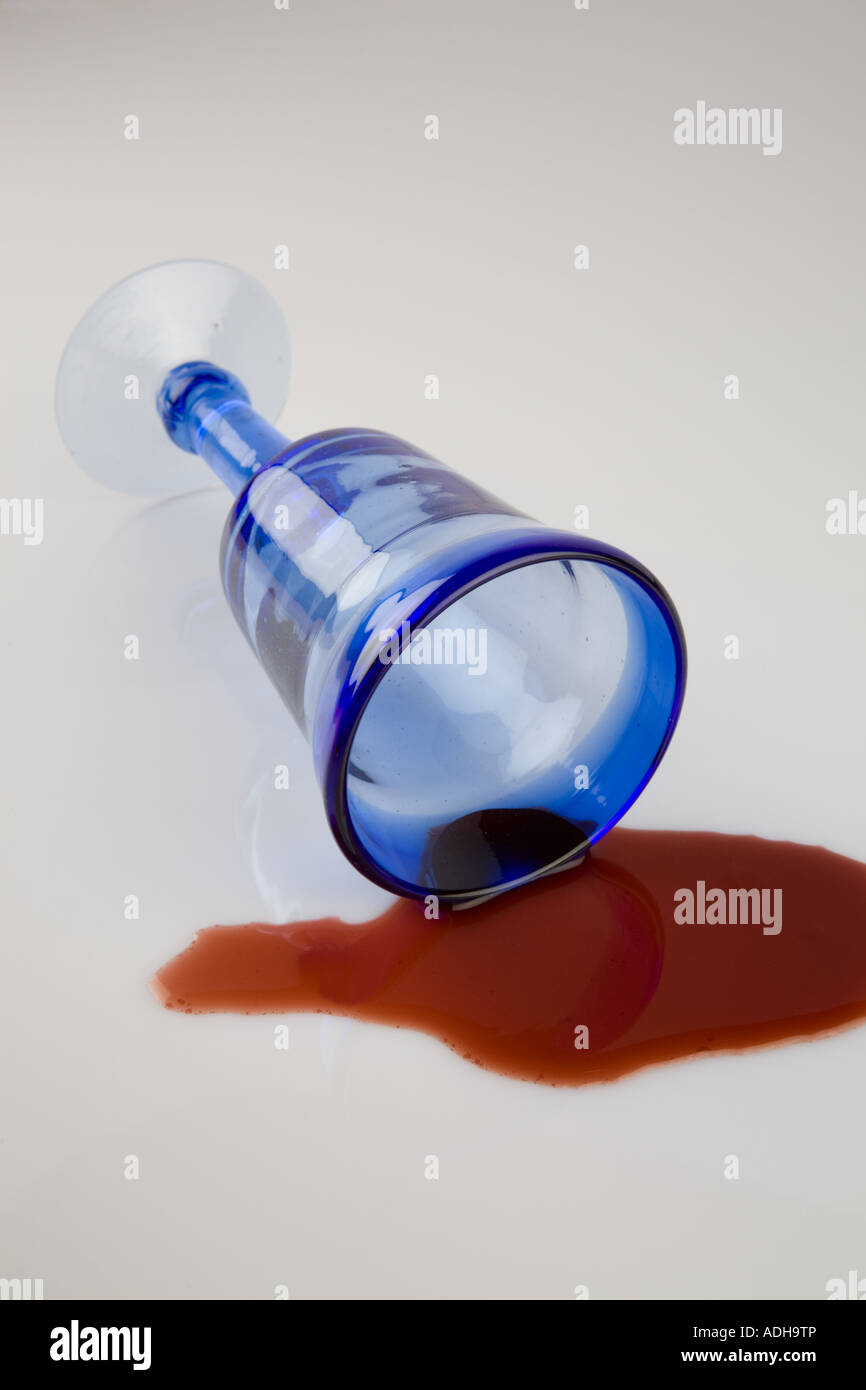 Spilled Wine, Wineglass Stock Photo - Alamy