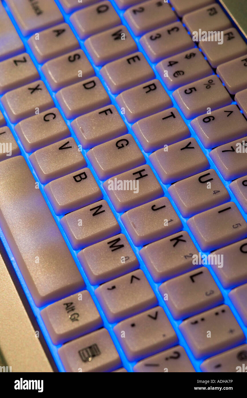Illuminated Computer Keyboard Stock Photo - Alamy