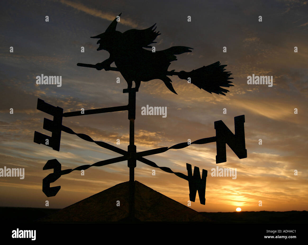 Witch weather vain Stock Photo - Alamy