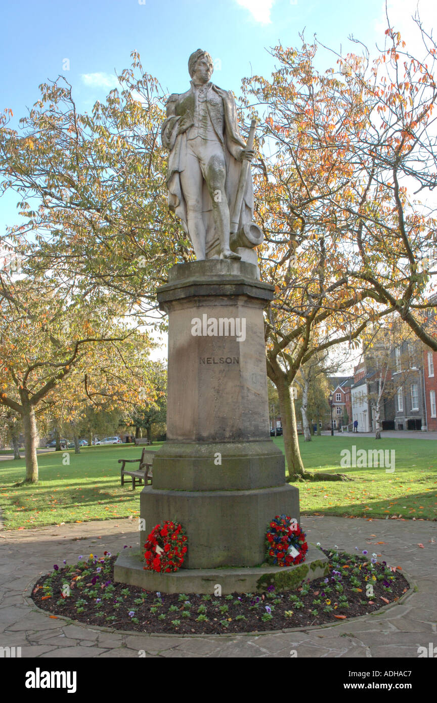 Statue of Lord Nelson in Norwich Cathedral Close Stock Photo - Alamy