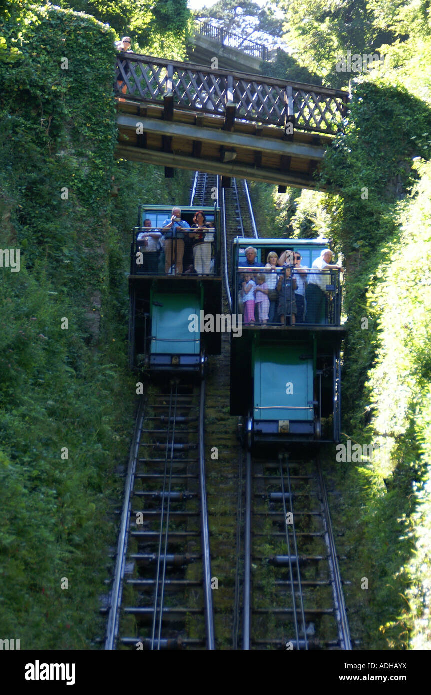 Lynton Lynmouth cliff railway Stock Photo - Alamy