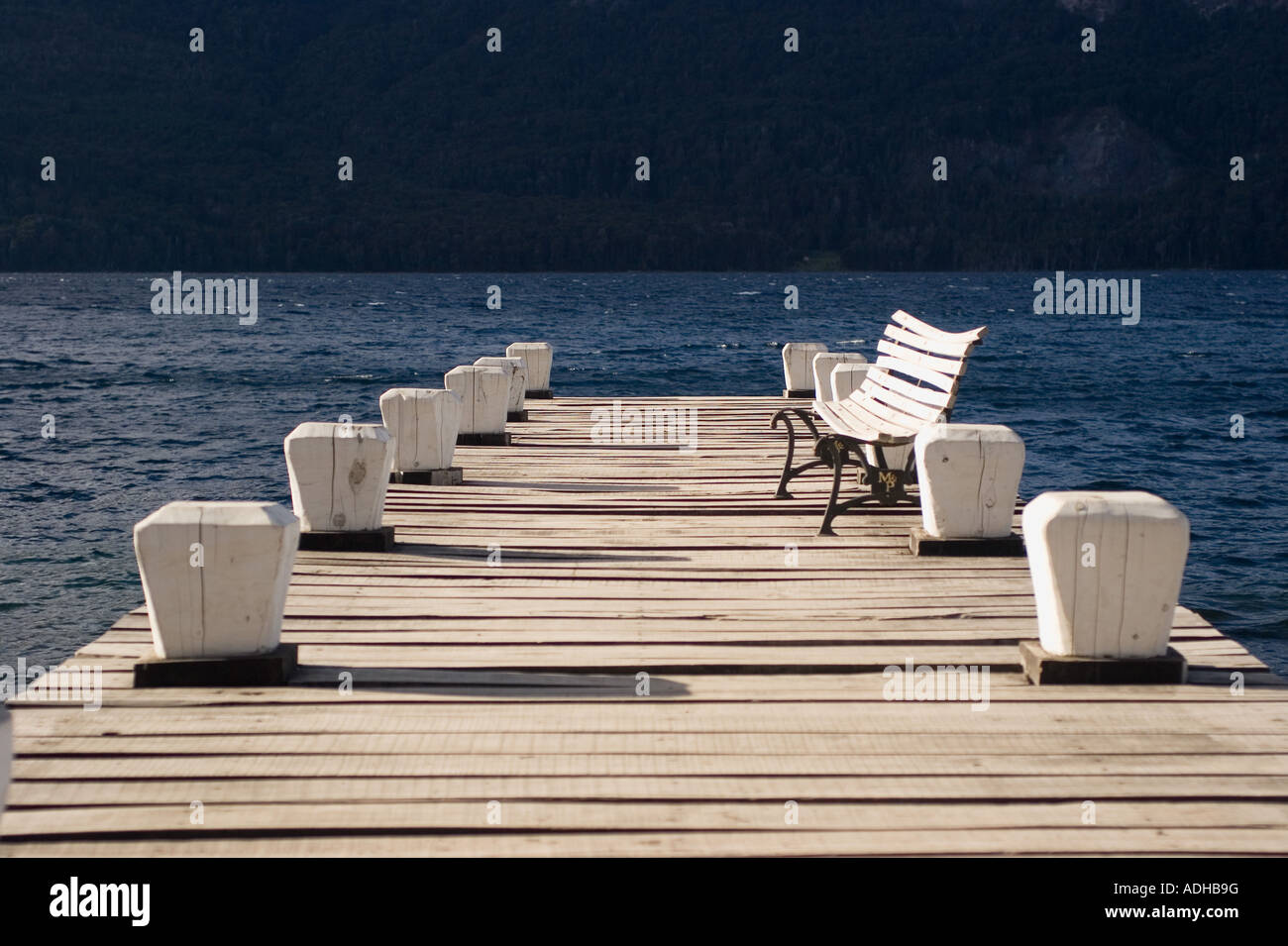 Peaceful pier over Traful Lake. Traful Village. Patagonia Argentina ...