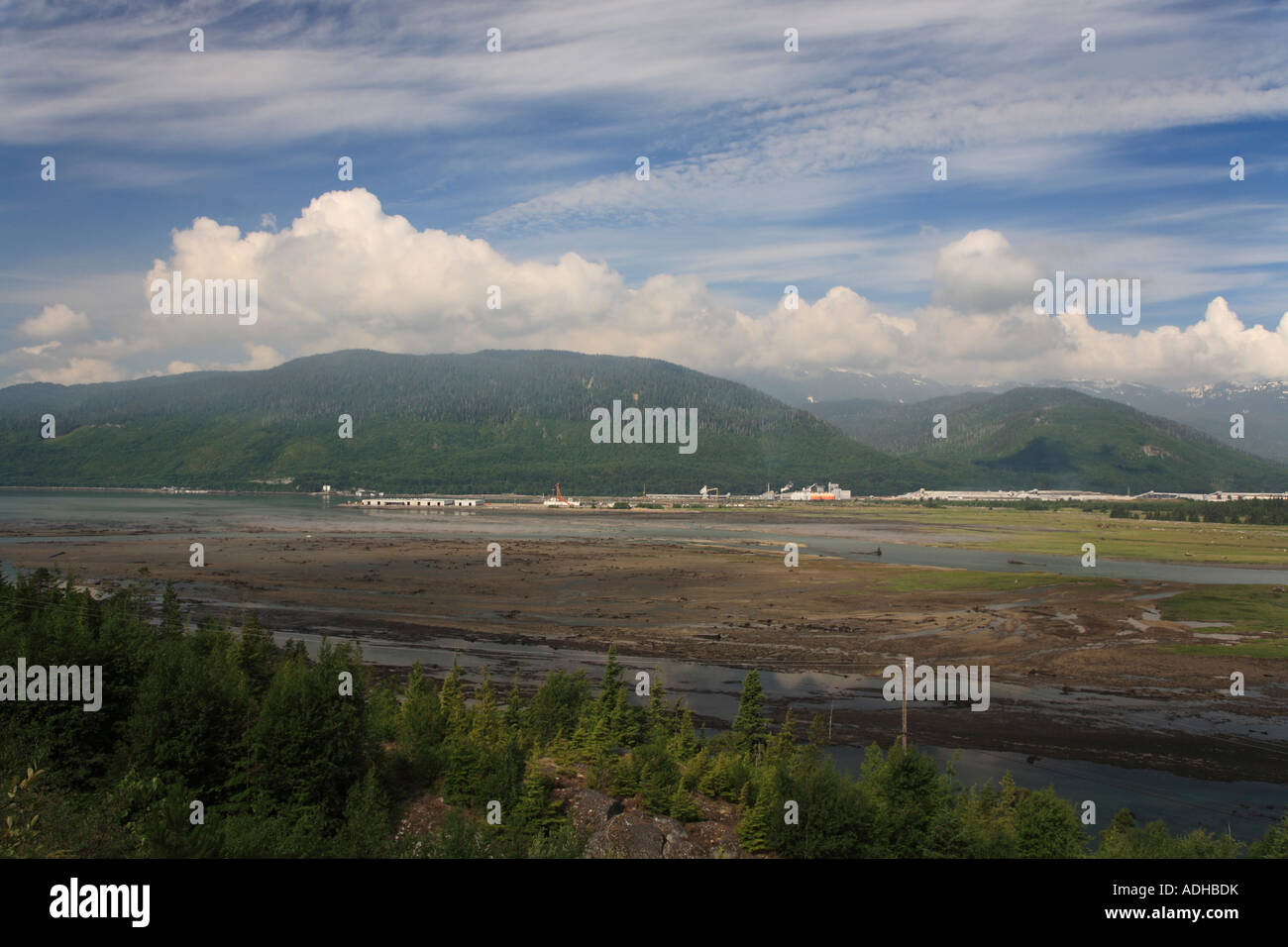 Kitimat river estuary and industrial area from Minette Bay Kitimat ...