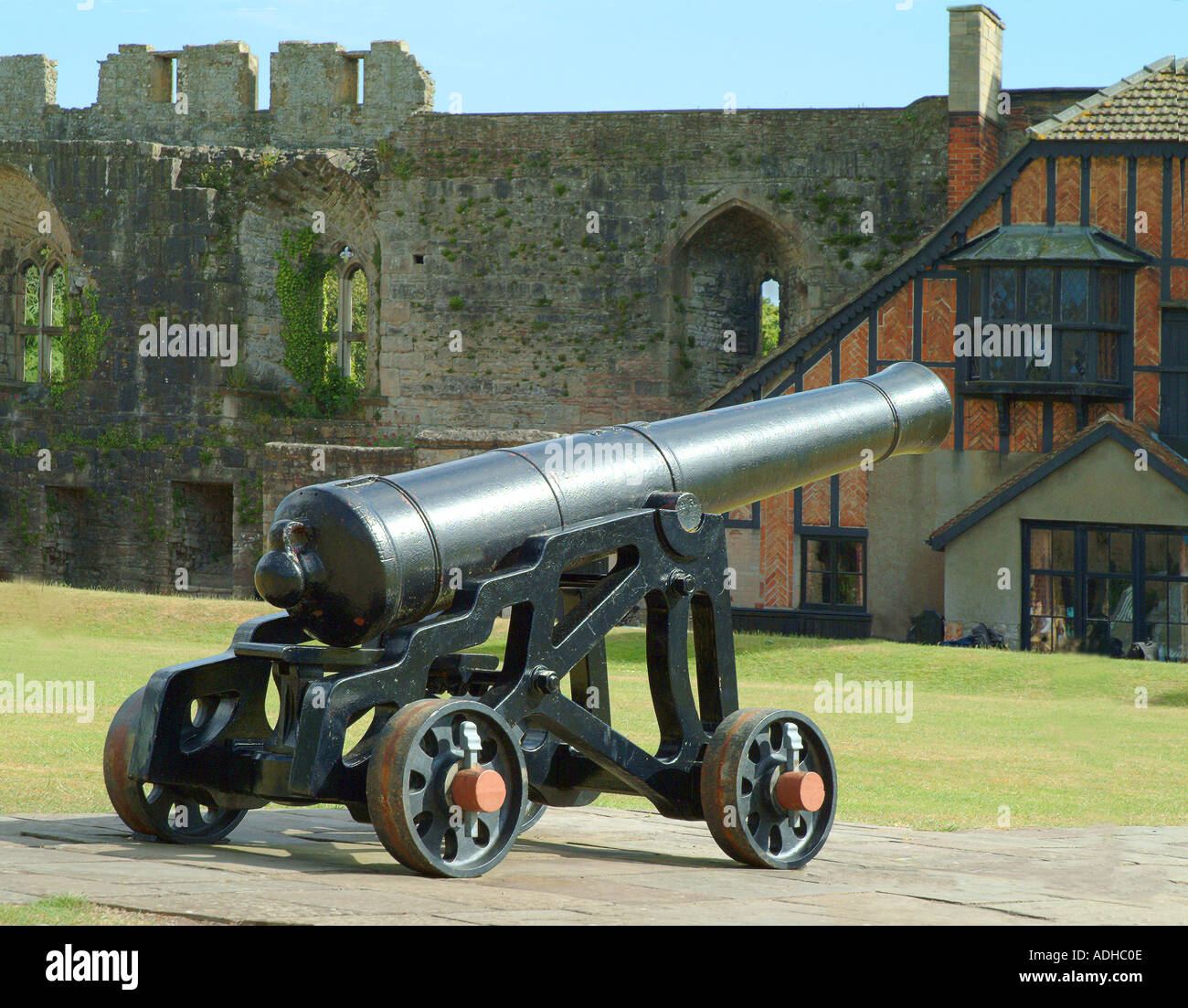 Nelsons Cannon at Caldicot Castle Monmouthshire Gwent Stock Photo - Alamy