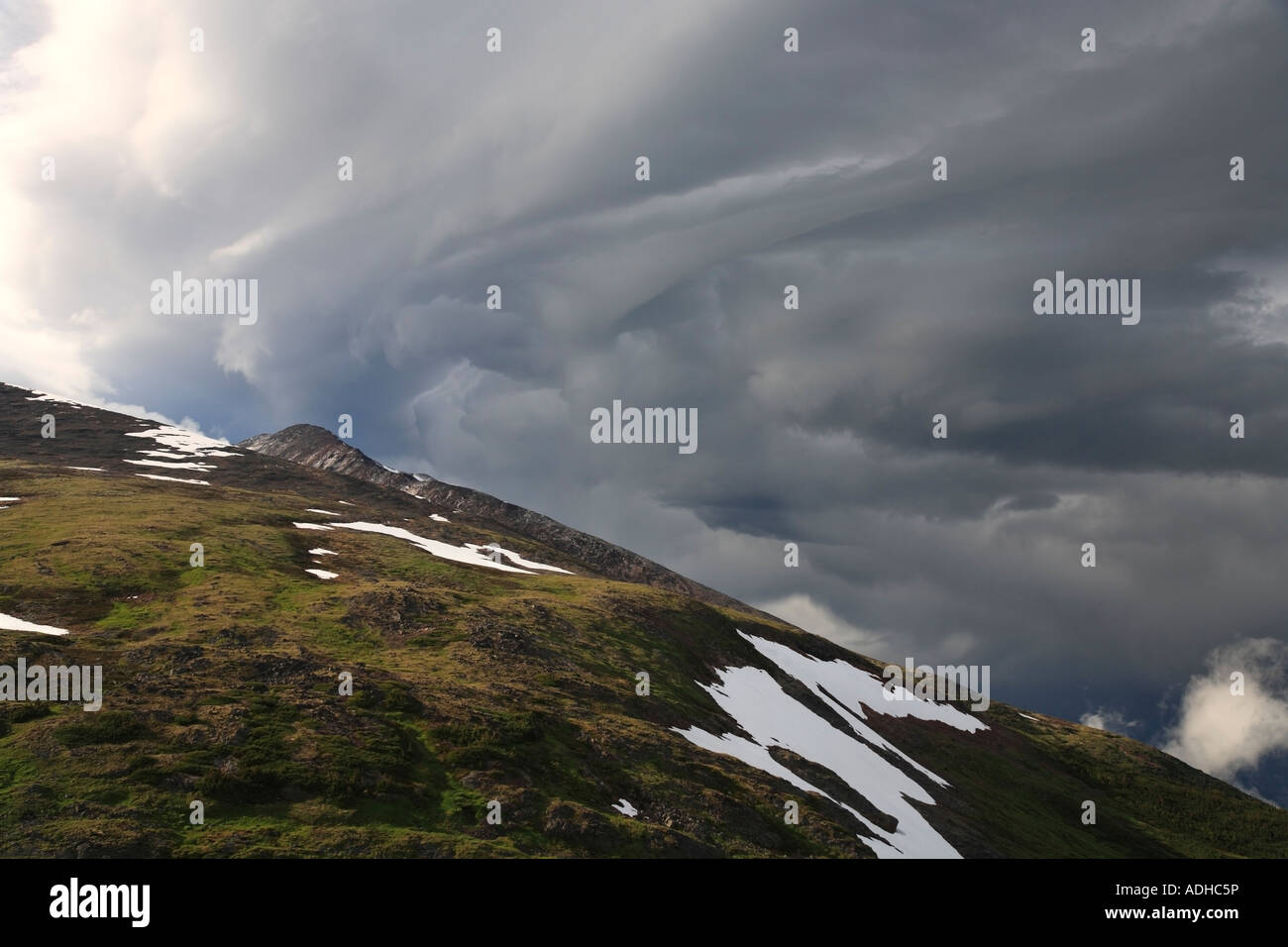Storm clouds over Hudson Bay mountain Smithers British Columbia Stock ...