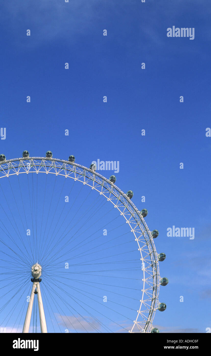 Detail of the London Eye with a blue sky background Stock Photo - Alamy