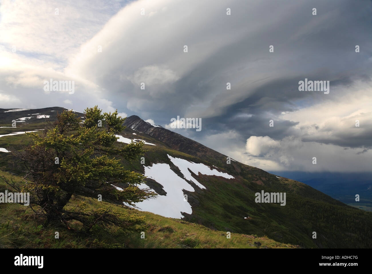 Storm clouds over Hudson Bay mountain Smithers British Columbia Stock ...