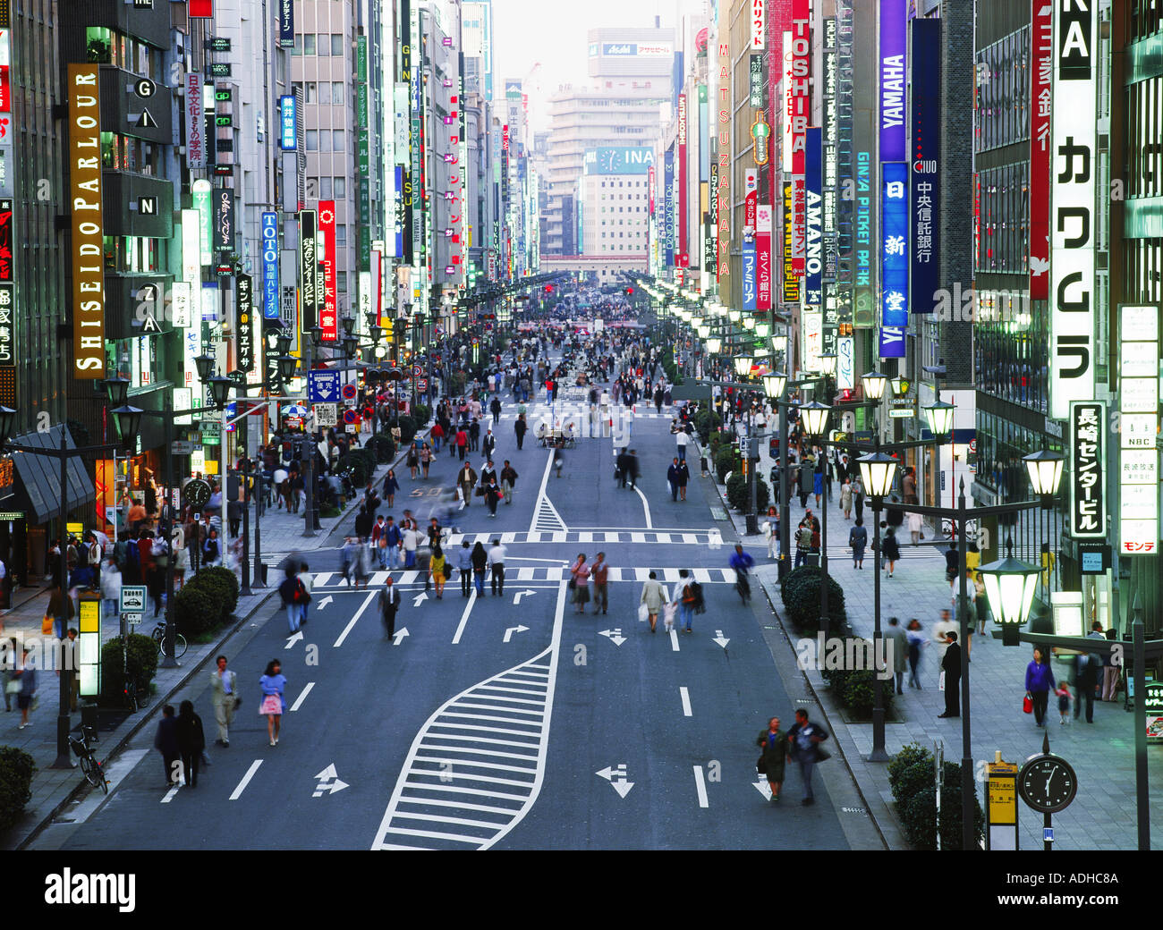 People on main street of Ginza in Tokyo Stock Photo - Alamy