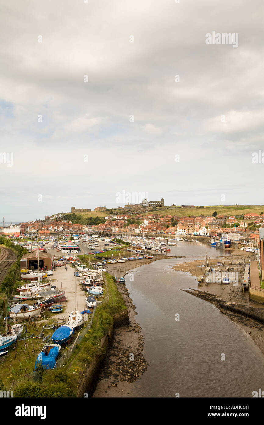 Harbour scenes of Whitby taken from the road bridge crossing the river ...