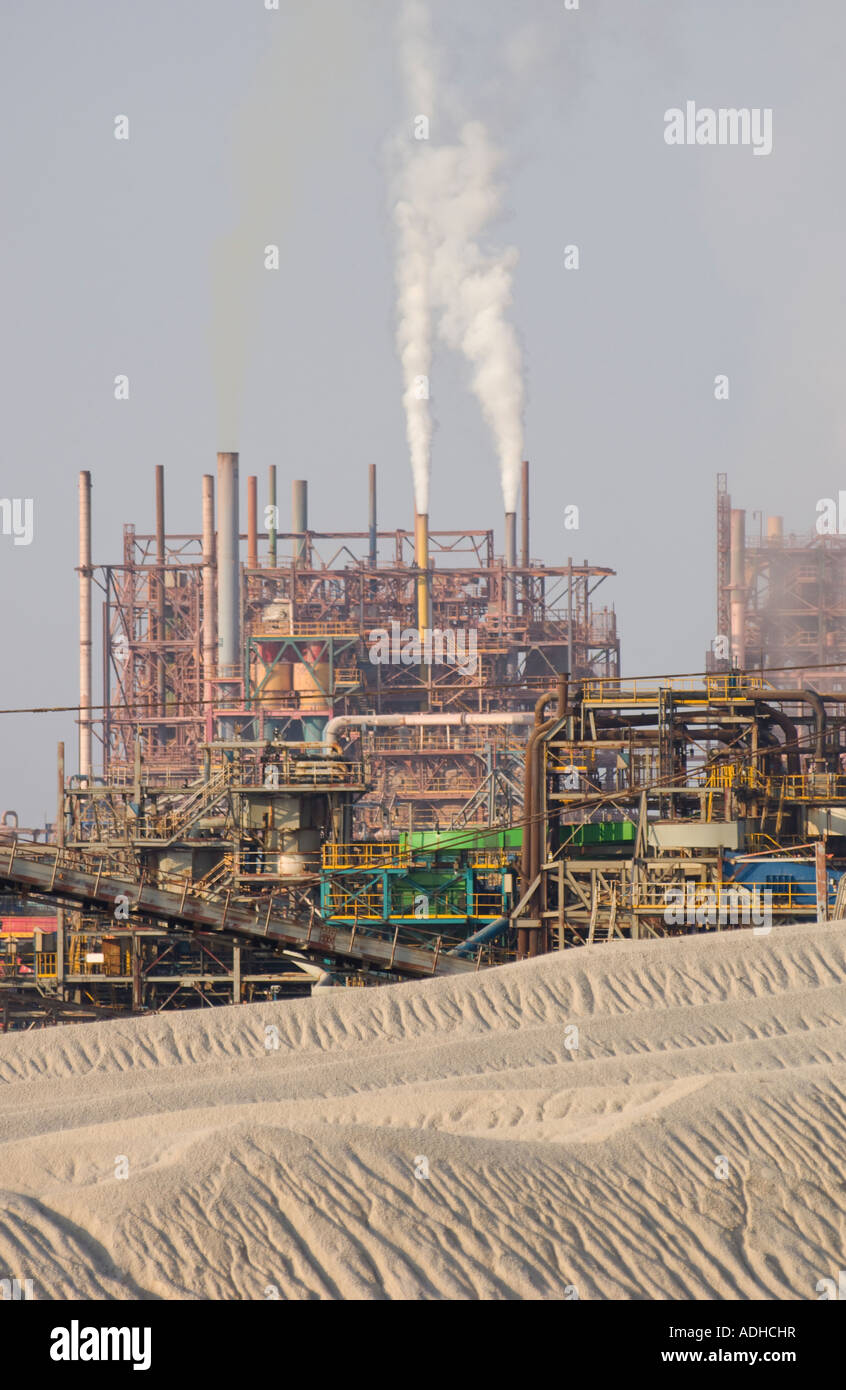 Israel Dead Sea area Industry Dead Sea Works Phosphates plant chimneys ...