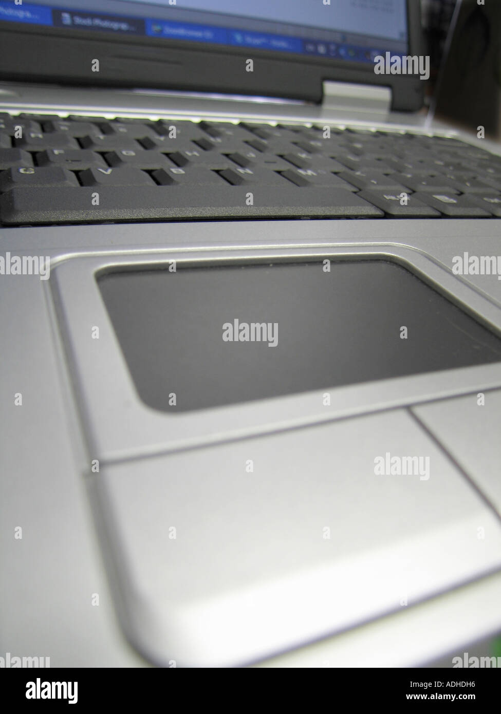 Touch pad pointing device on laptop computer Stock Photo - Alamy