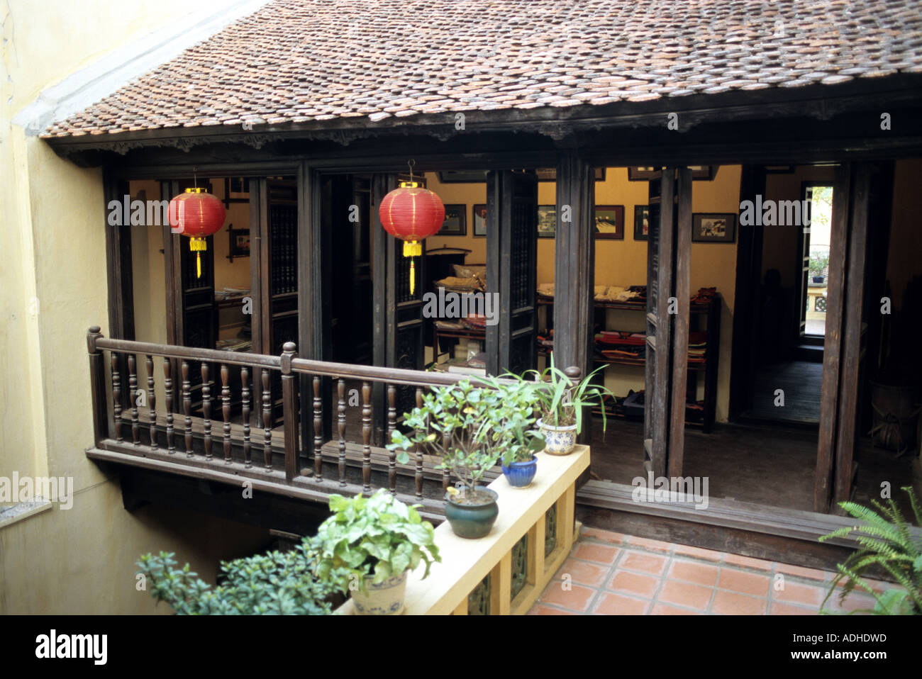 Upper level of Memorial House in Ma May Street, Hanoi Old Quarter, Viet ...