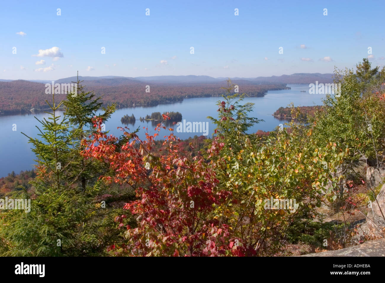 Fourth Lake of the Fulton Chain Lakes from Rocky Mountain in the Eagle ...