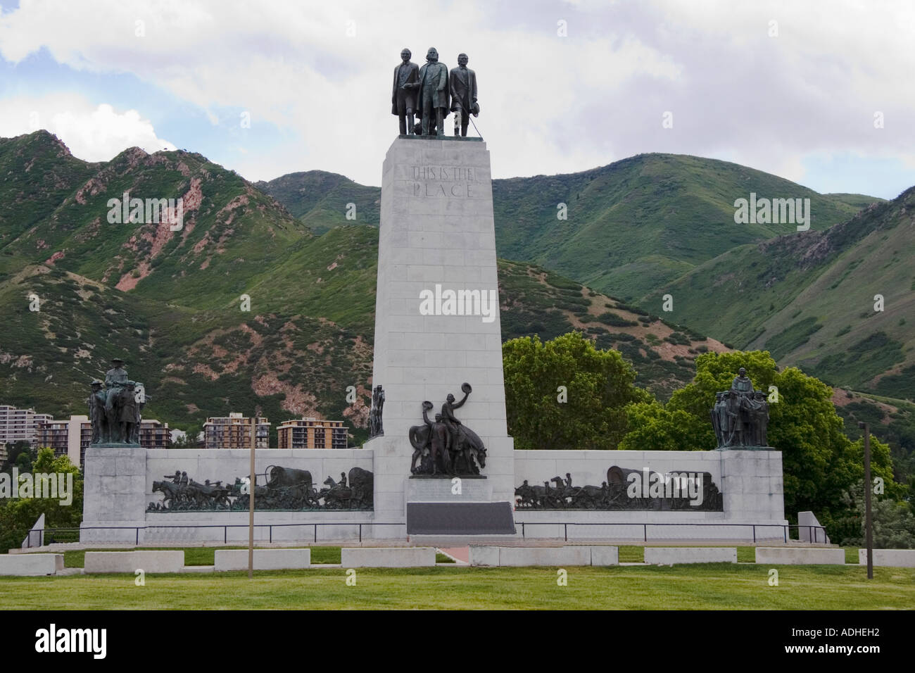 This Is the Place Monument commemorates the Mormon pioneers entering ...