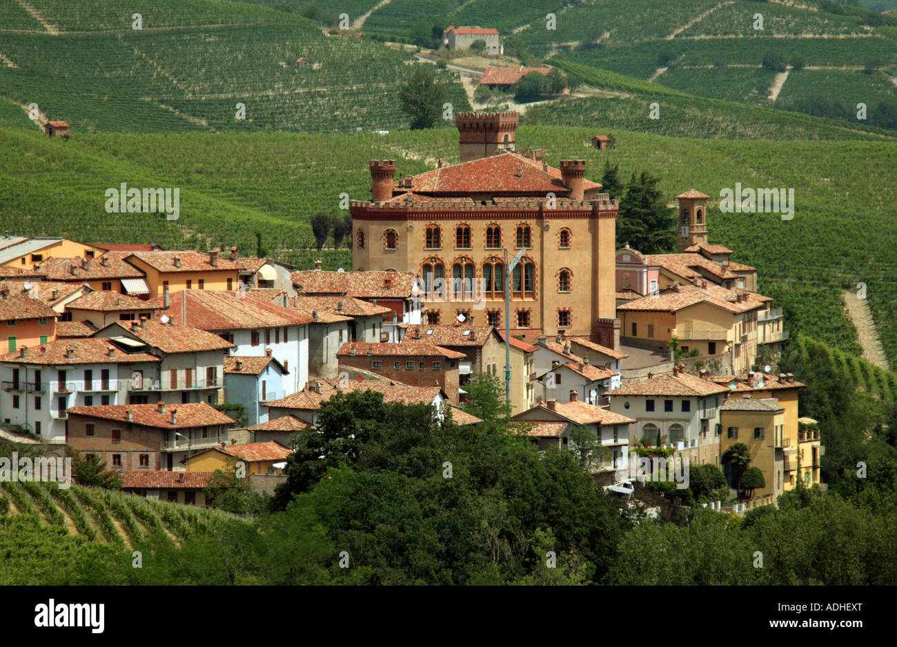 Wine growing village of Barolo Piemonte Italy Stock Photo - Alamy
