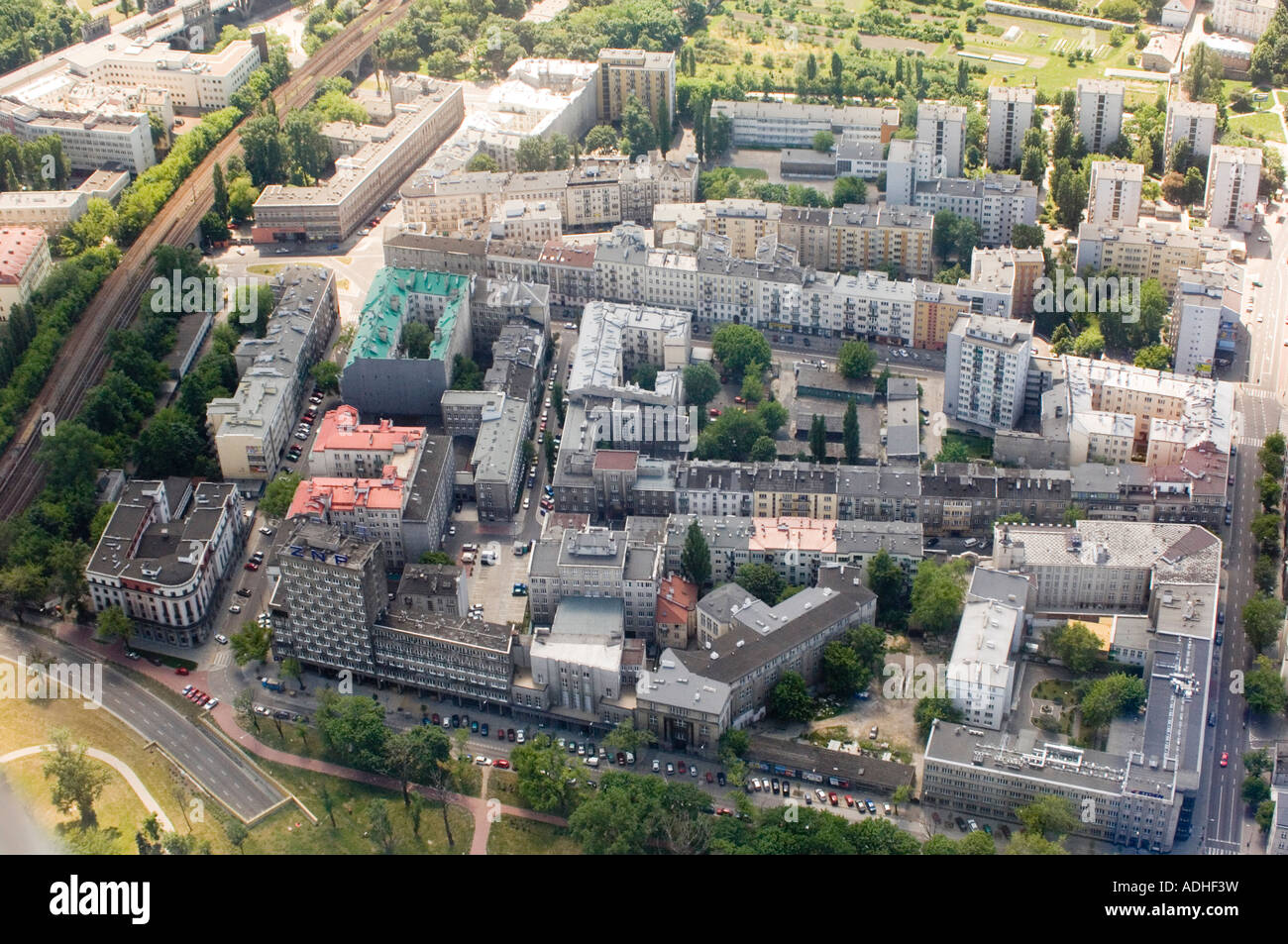 Aerial view of buildings in Warsaw Poland Stock Photo - Alamy