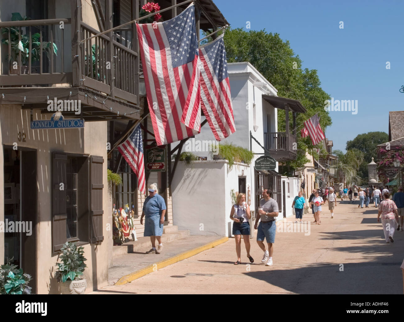 Tourists on St. George Street, St Augustine Florida USA Stock Photo - Alamy