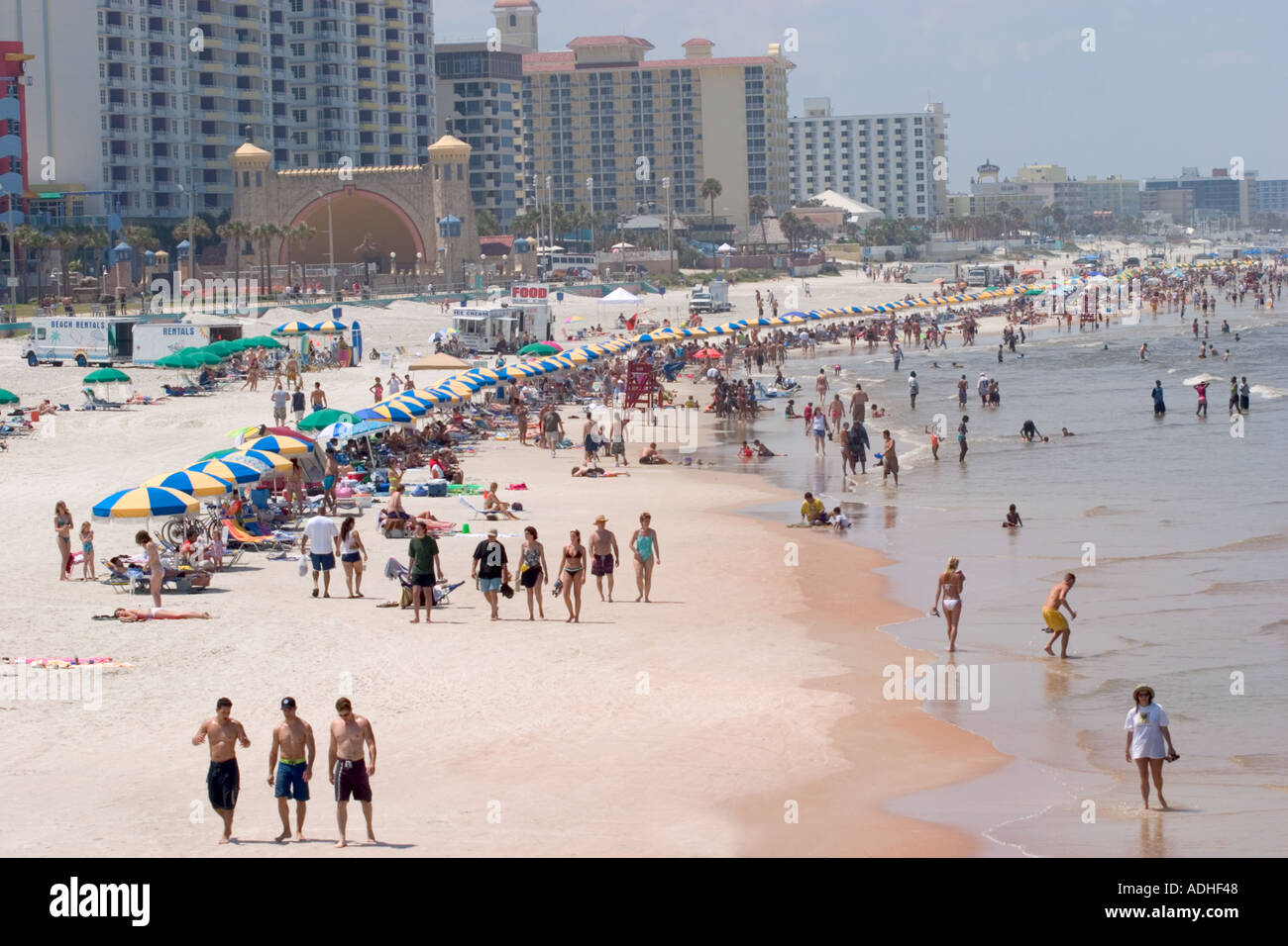 People on beach on Atlantic Ocean Daytona Beach Florida USA Stock Photo ...
