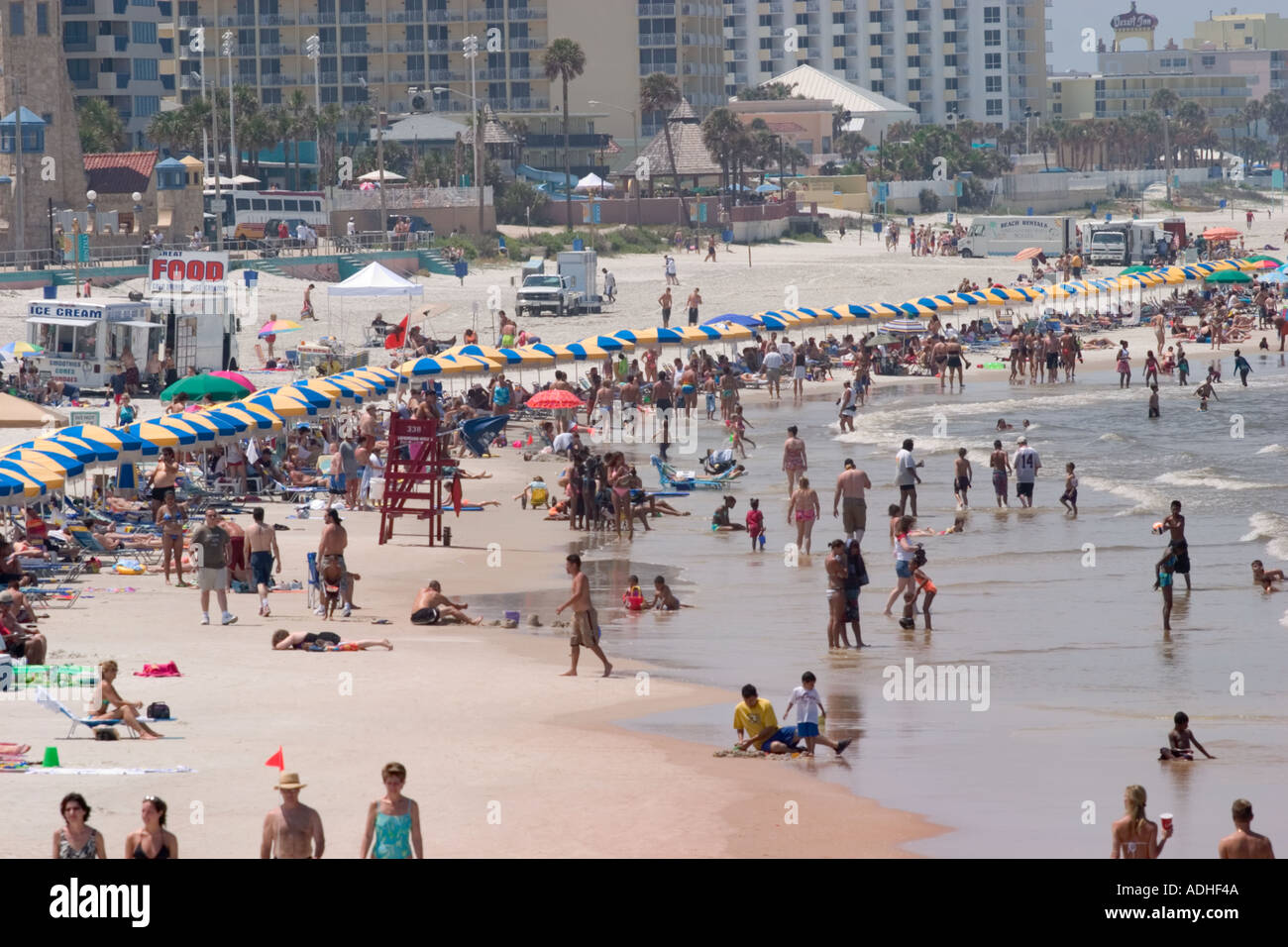 People on beach on Atlantic Ocean Daytona Beach Florida USA Stock Photo ...