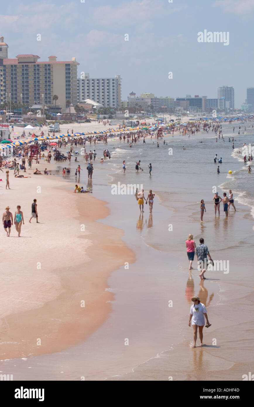 People on beach on Atlantic Ocean Daytona Beach Florida USA Stock Photo ...