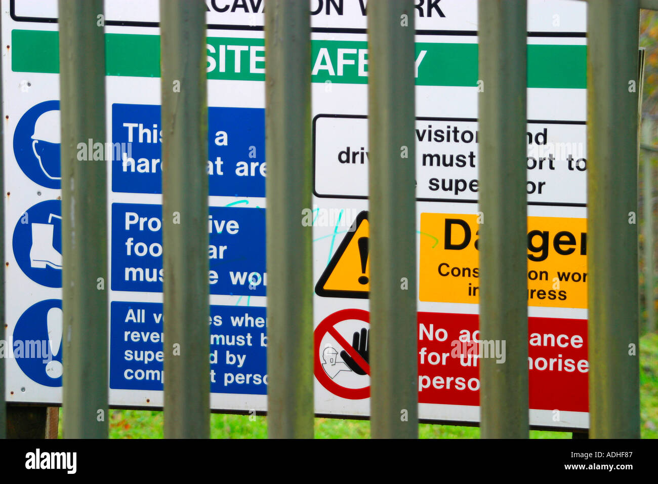 Building construction site warning sign Stock Photo - Alamy