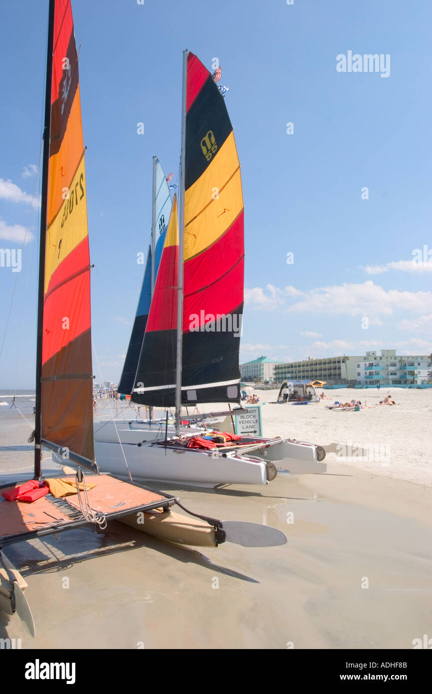 Sailboats on beach on Atlantic Ocean Daytona Beach Florida USA Stock ...