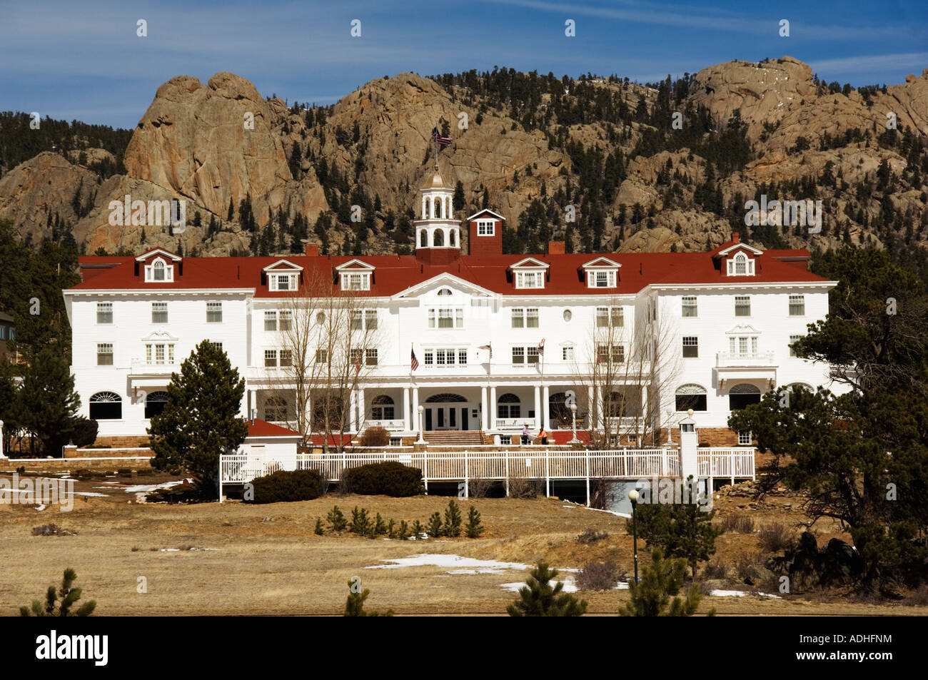 USA Colorado The Stanley Hotel in Rocky Mountains National Park Stock ...