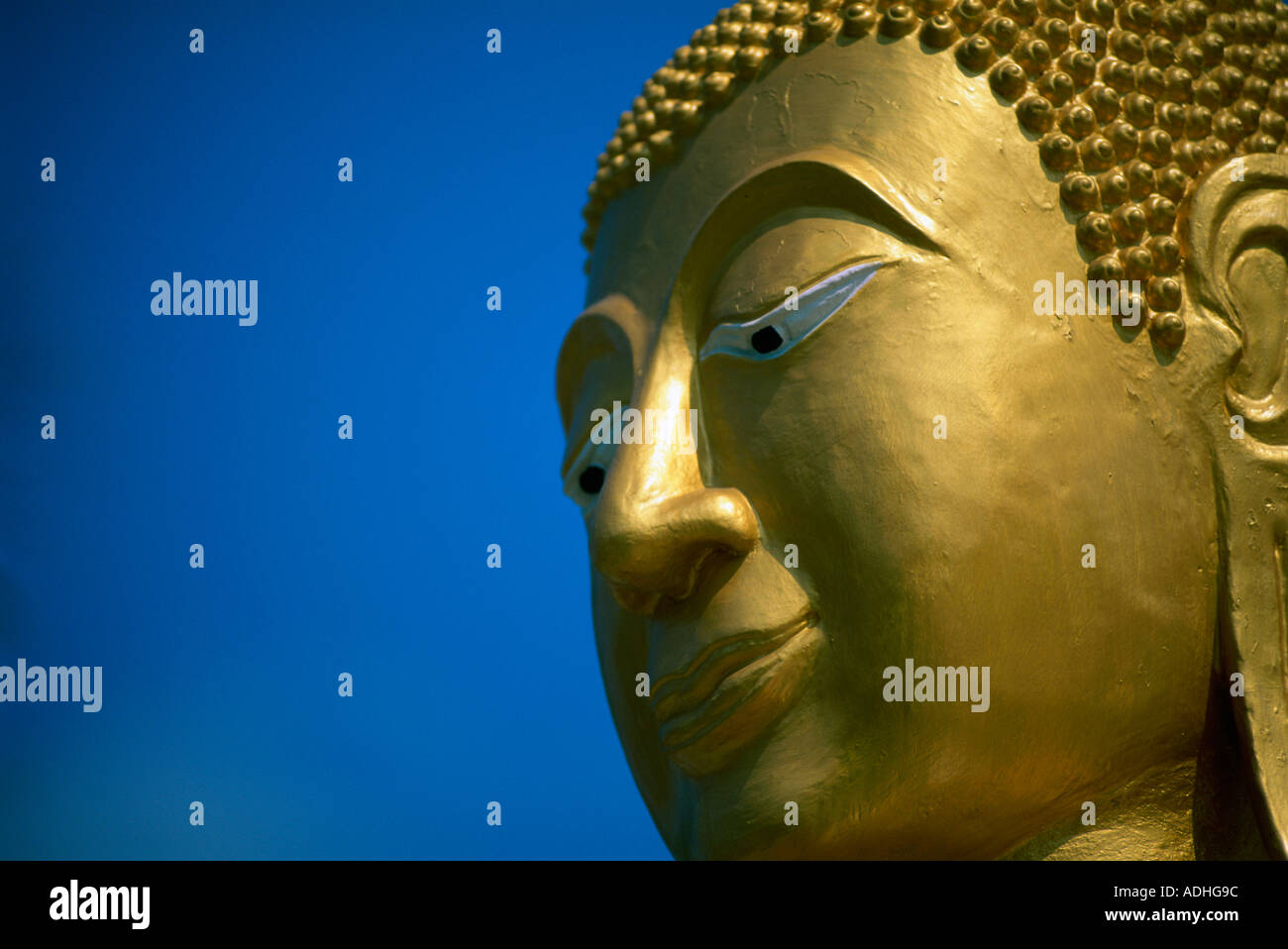 Side profile of the face of a Buddha statue, Hong Kong, China Stock ...