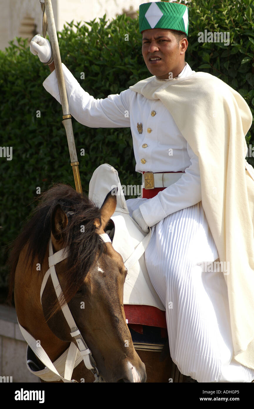 Mounted guard outside the mausoleum of Mohammed 5th V Stock Photo - Alamy