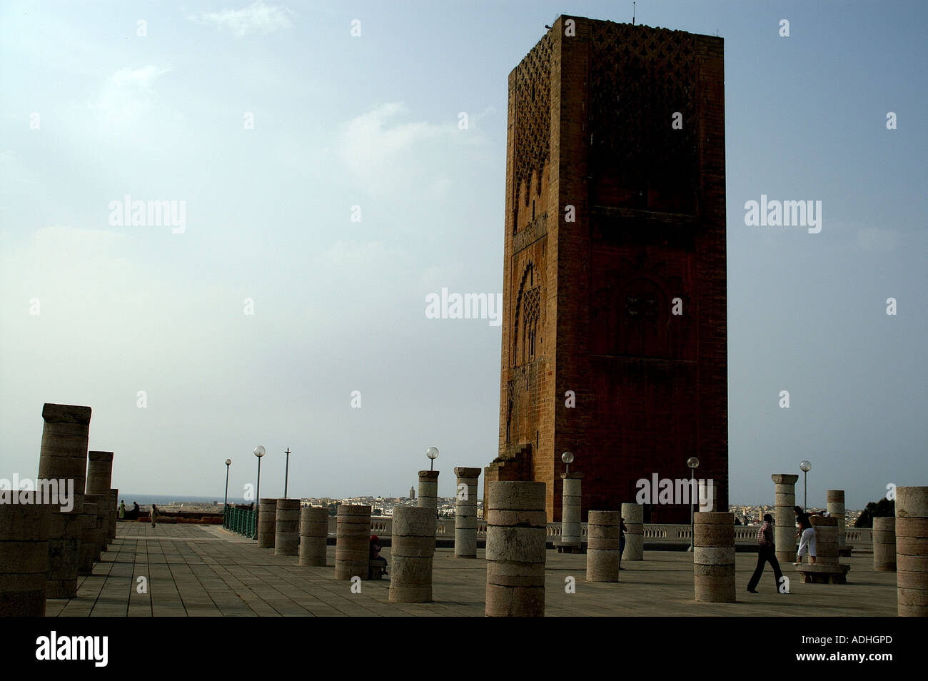 Hassan tower + remains of the mosque's prayer hall Rabat Morocco Stock ...