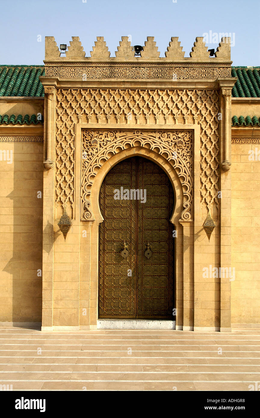 Doors of mosque next to Mausoleum of Mohammed 5th V Rabat Morocco Stock ...