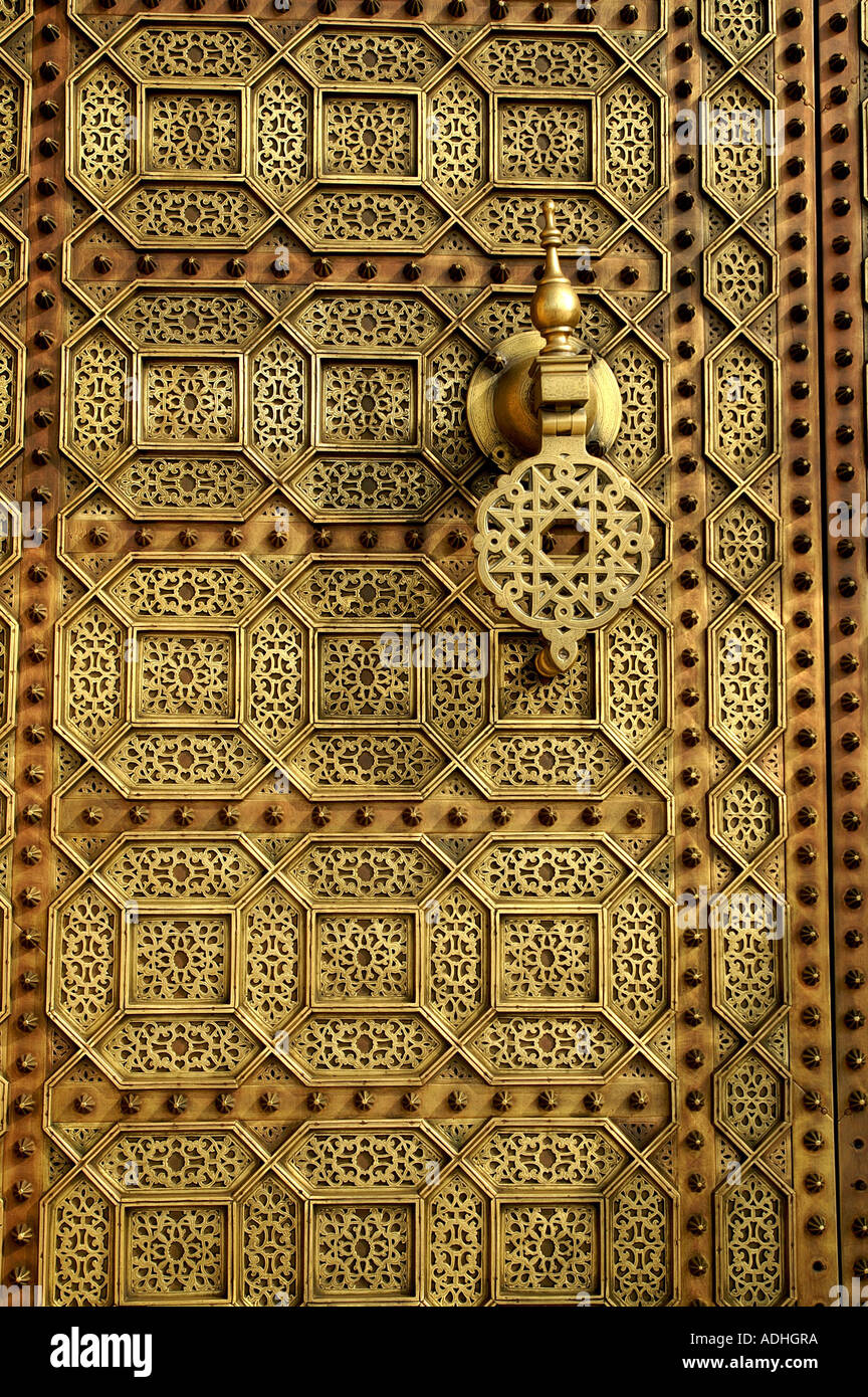 Doors of mosque next to Mausoleum of Mohammed 5th V Rabat Morocco Stock ...