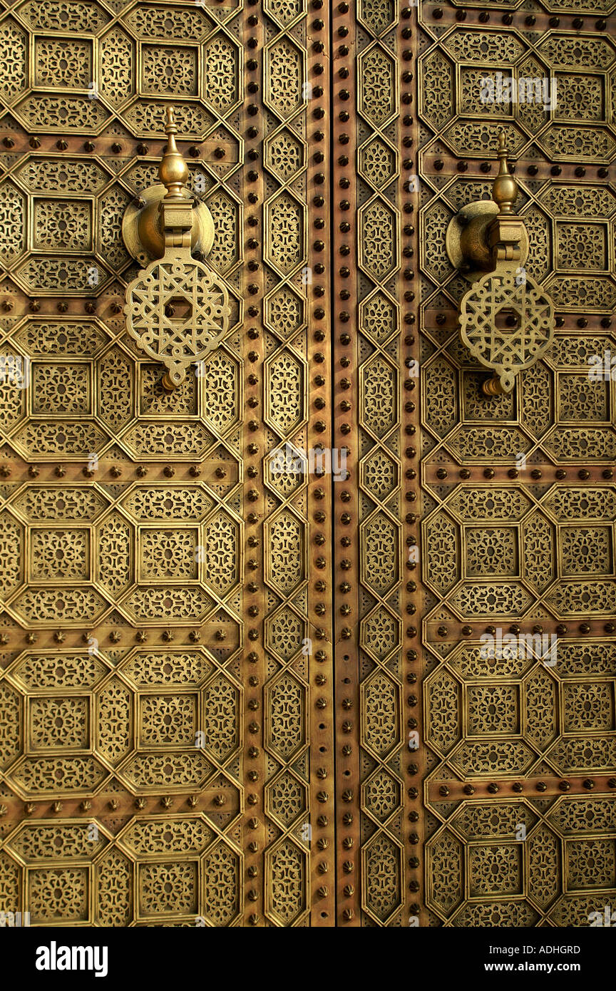 Doors of mosque next to Mausoleum of Mohammed 5th V Rabat Morocco Stock ...