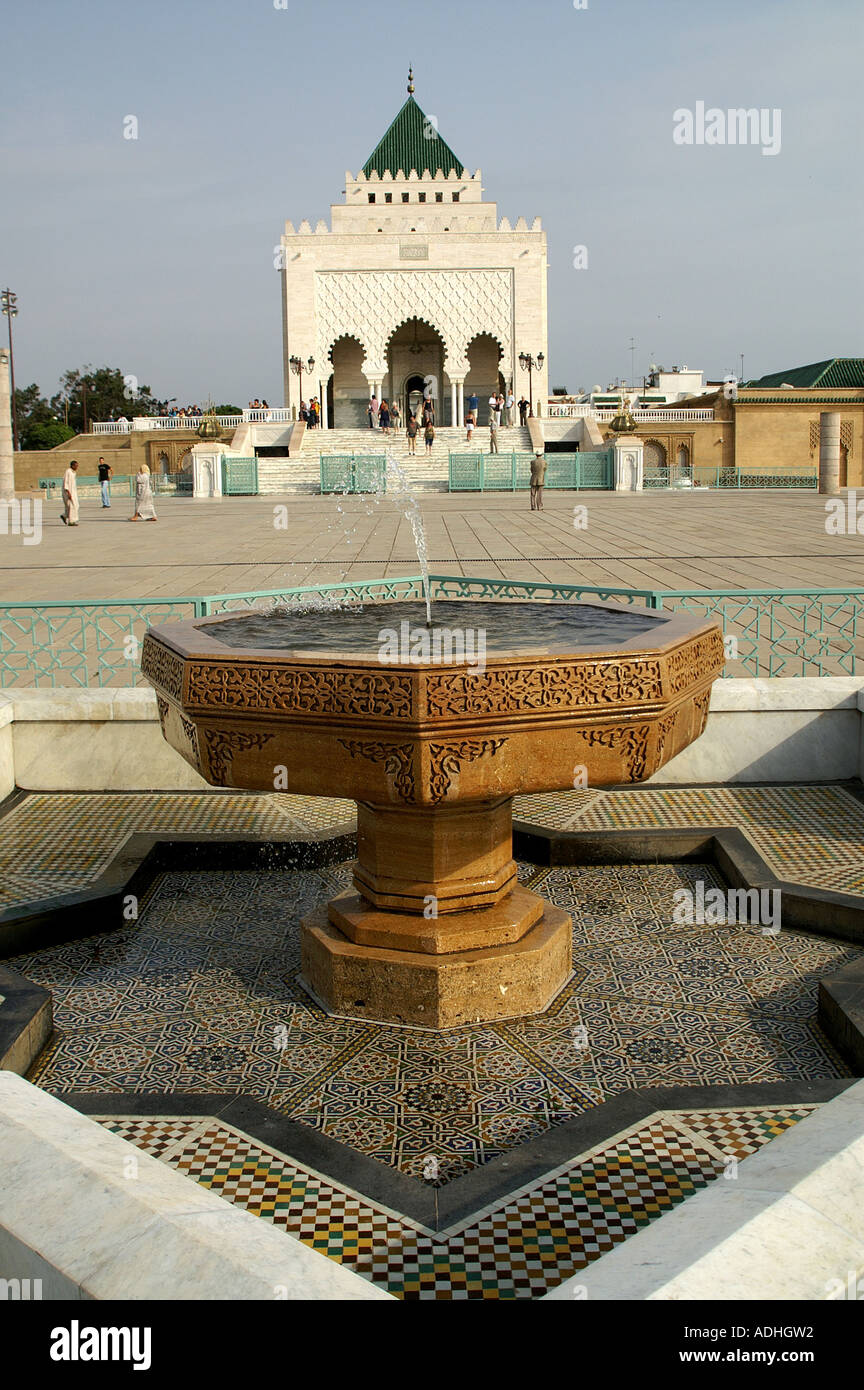 Fountain outside Mausoleum of Mohammed 5th V Rabat Morocco Stock Photo ...