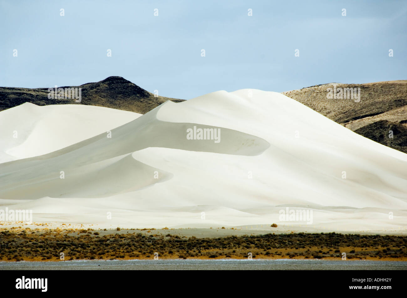 USA Nevada desert sand dunes and recreation area scenery on US Route 50 ...