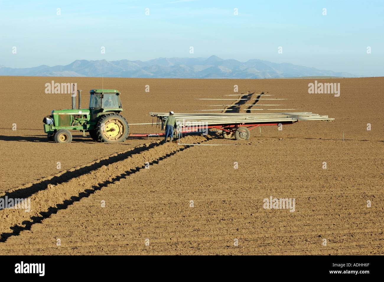 Laying out Farm Water pipes for water irrigation in dry parts of the ...